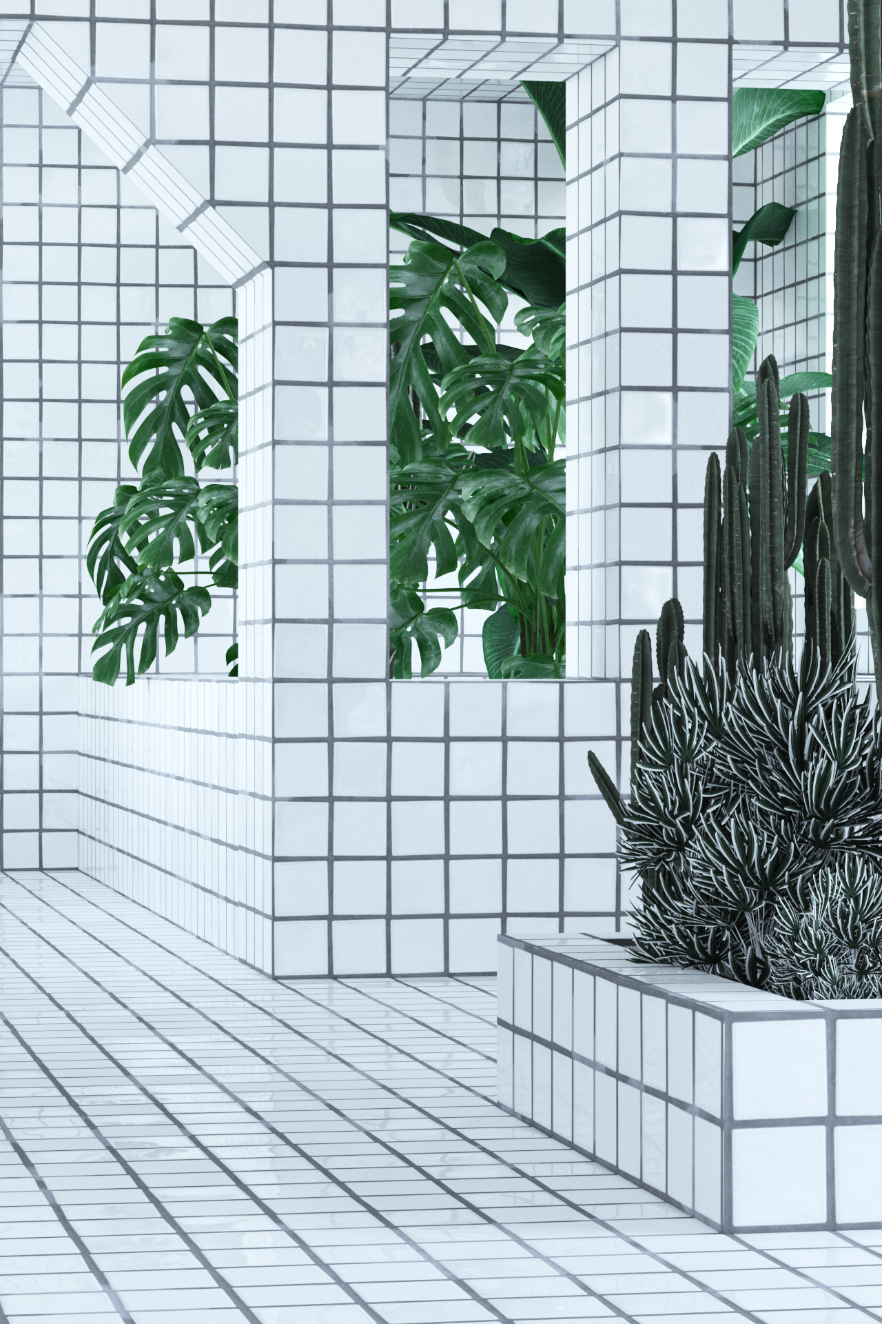 Spatial Exercise | Tiles and Plants | Lisa Bianchi